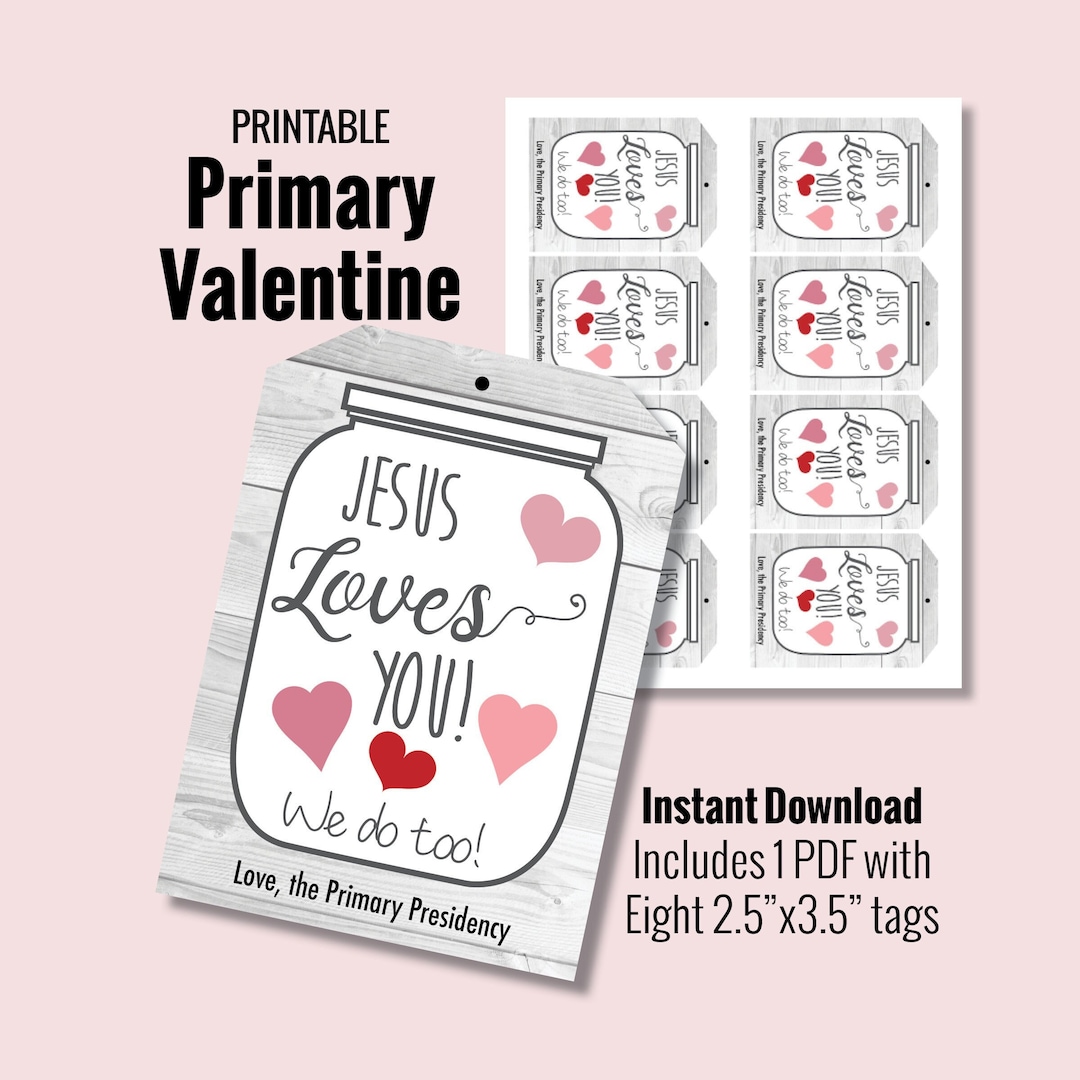 Primary Valentine's Day Gift Tag | LDS Primary Printable Valentine Card ...