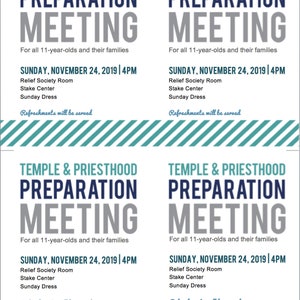Editable LDS Temple and Priesthood Preparation Meeting Printable ...