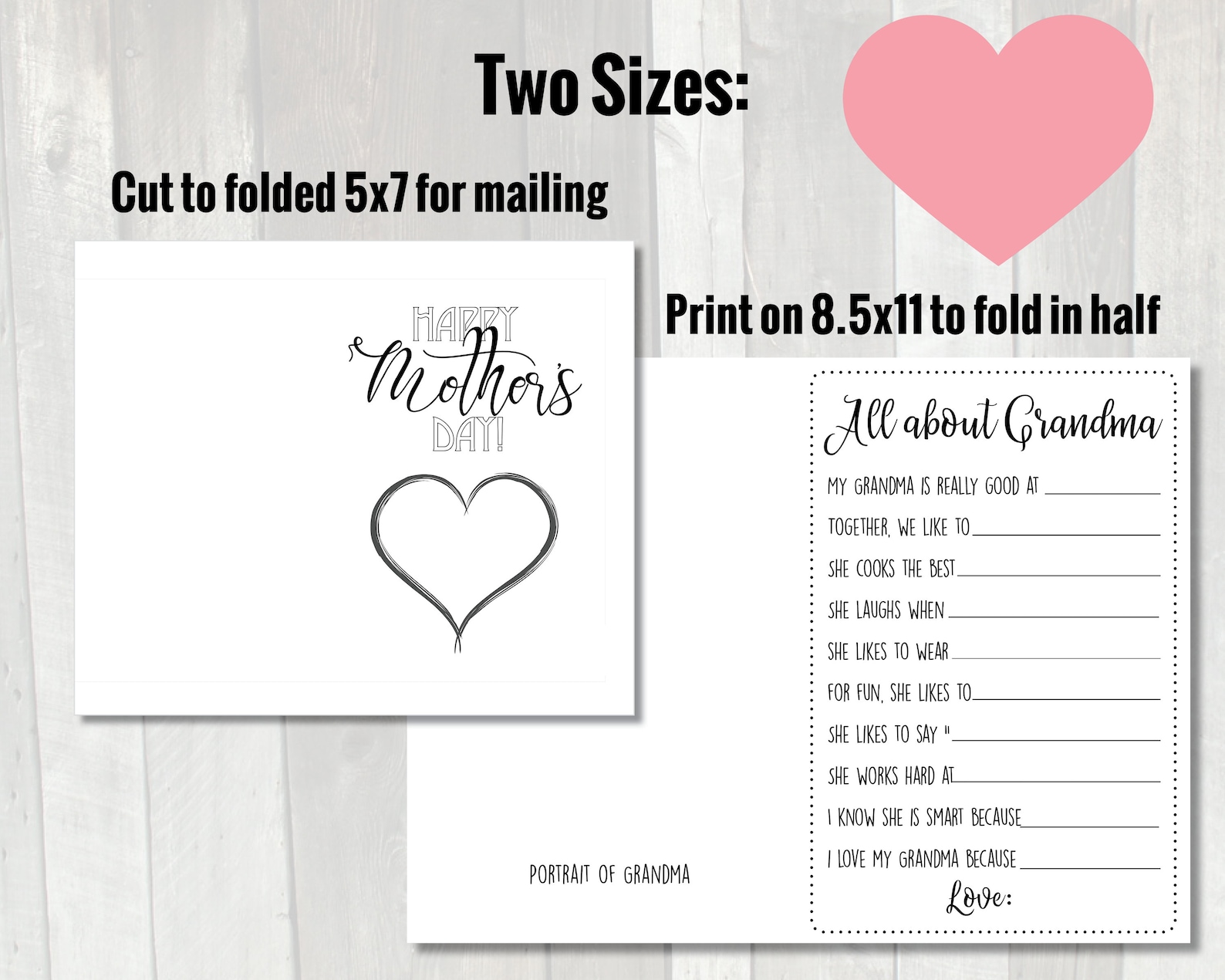 Grandma Mother's Day Card From Child | Printable All About Grandma ...