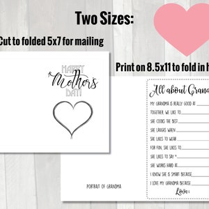 Grandma Mother's Day Card From Child | Printable All About Grandma ...