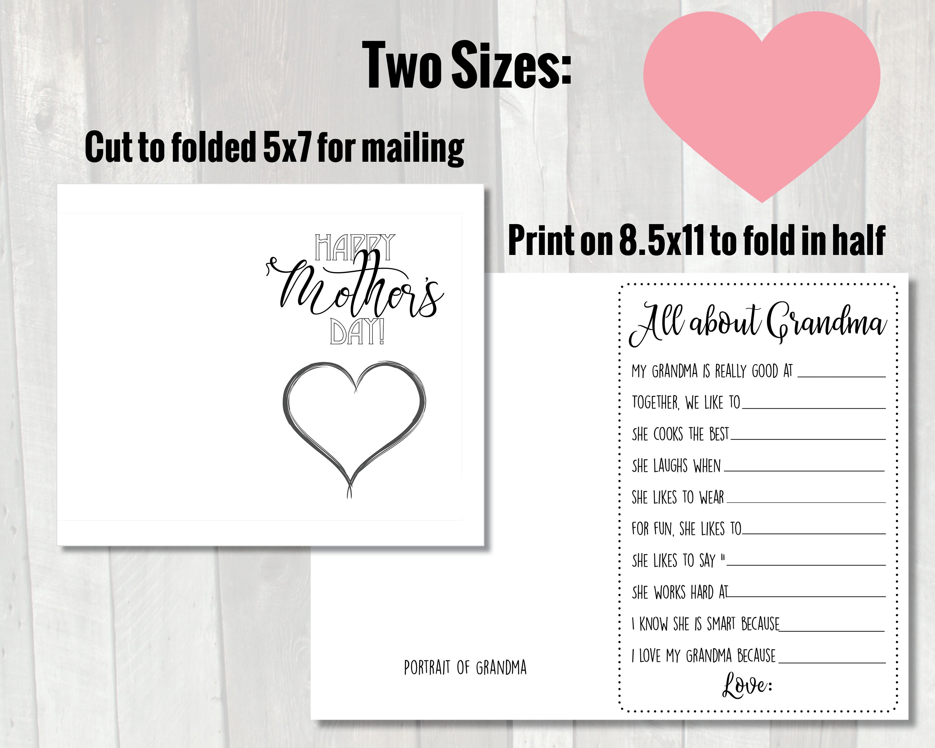 Grandma Mother's Day Card From Child | Printable All About Grandma ...
