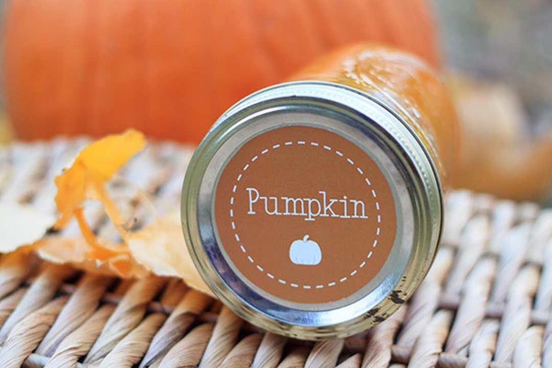 Pumpkin Mason Jar Label (2.5 Inch Diameter) | Pumpkin Canning Jar Label ...
