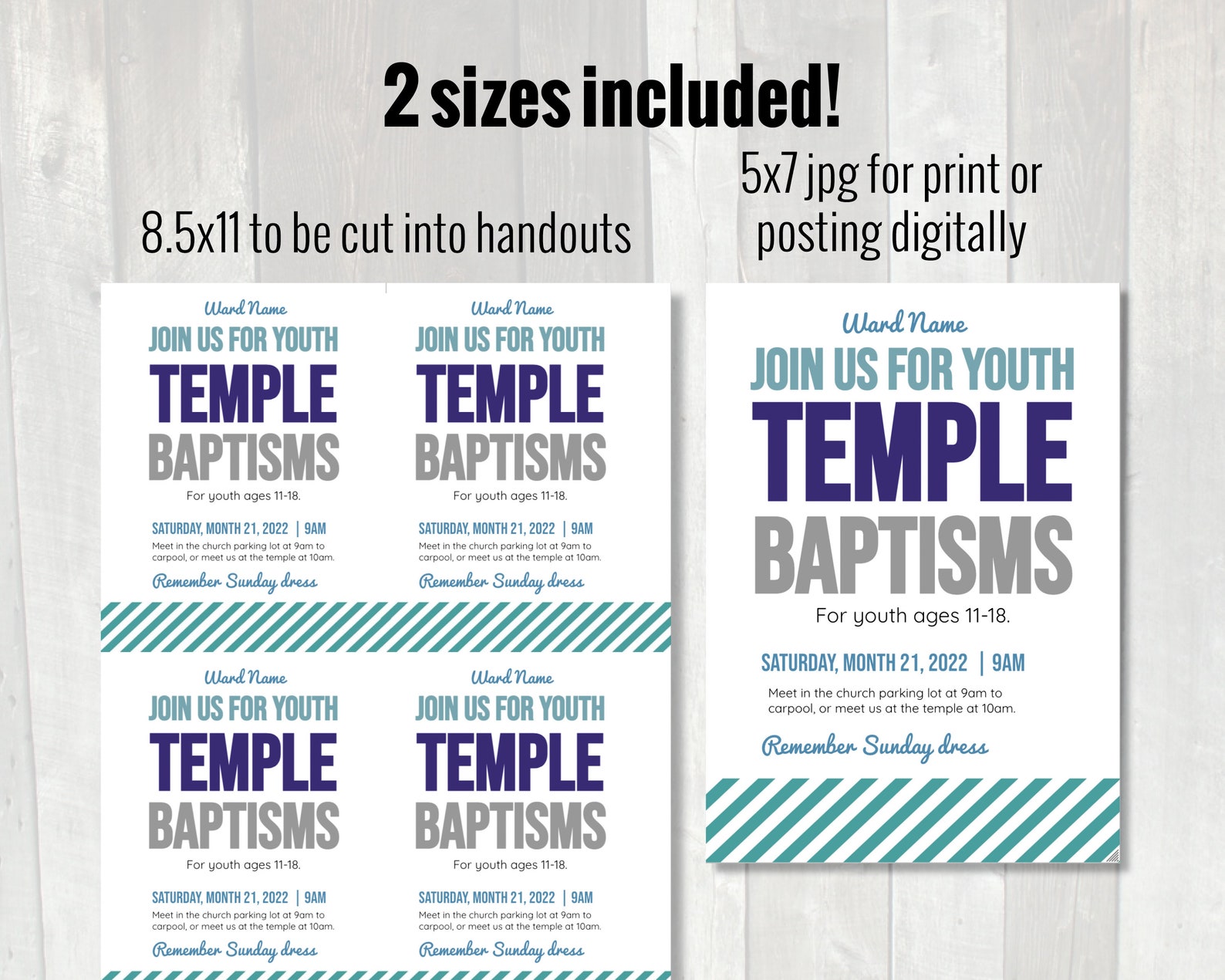 LDS Temple Trip Handout | Youth Temple Baptism Invitations | Temple ...