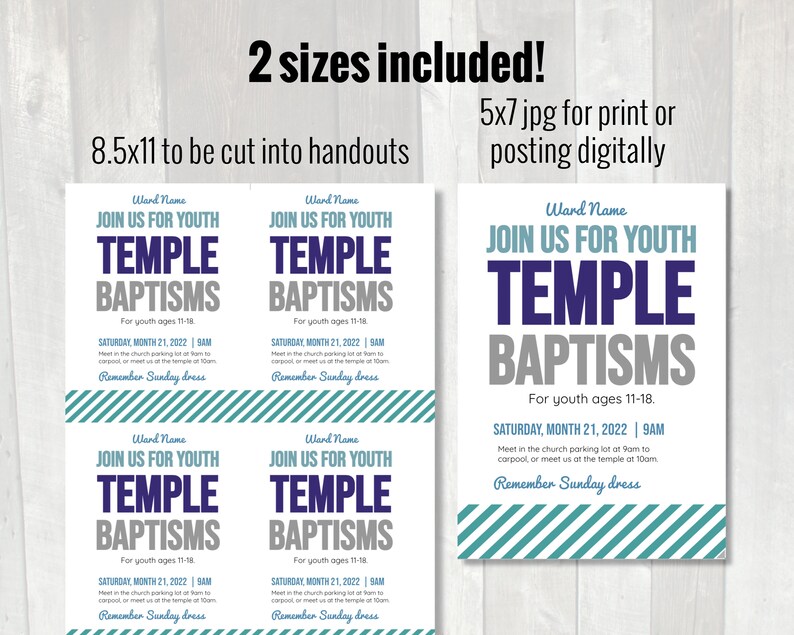 LDS Temple Trip Handout | Youth Temple Baptism Invitations | Temple ...