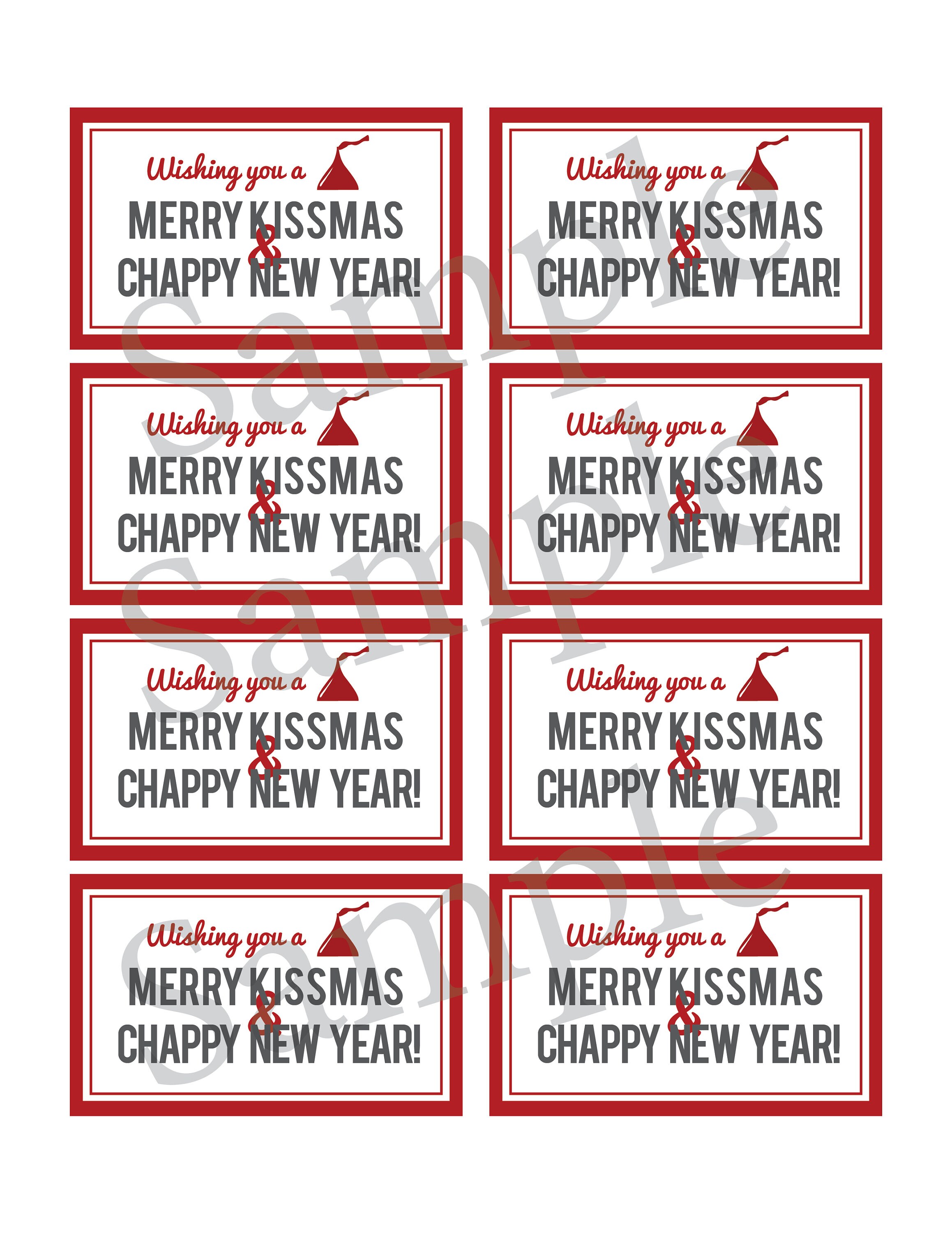 Printable Merry Kissmas and Chappy New Year Tag | Teacher Gift Tag ...