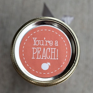 Printable Peach Jam Jar Label | Gift Tag | Peach Canning Mason Jar ...