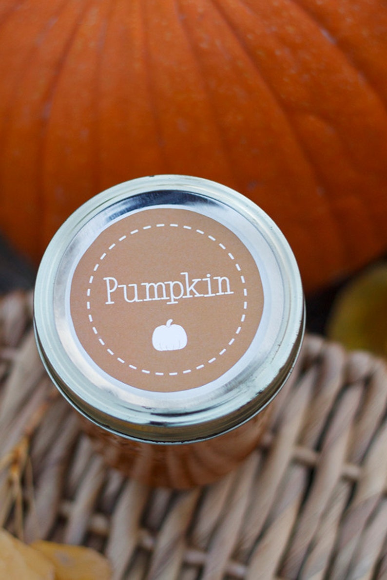 Pumpkin Mason Jar Label (2.5 Inch Diameter) | Pumpkin Canning Jar Label ...