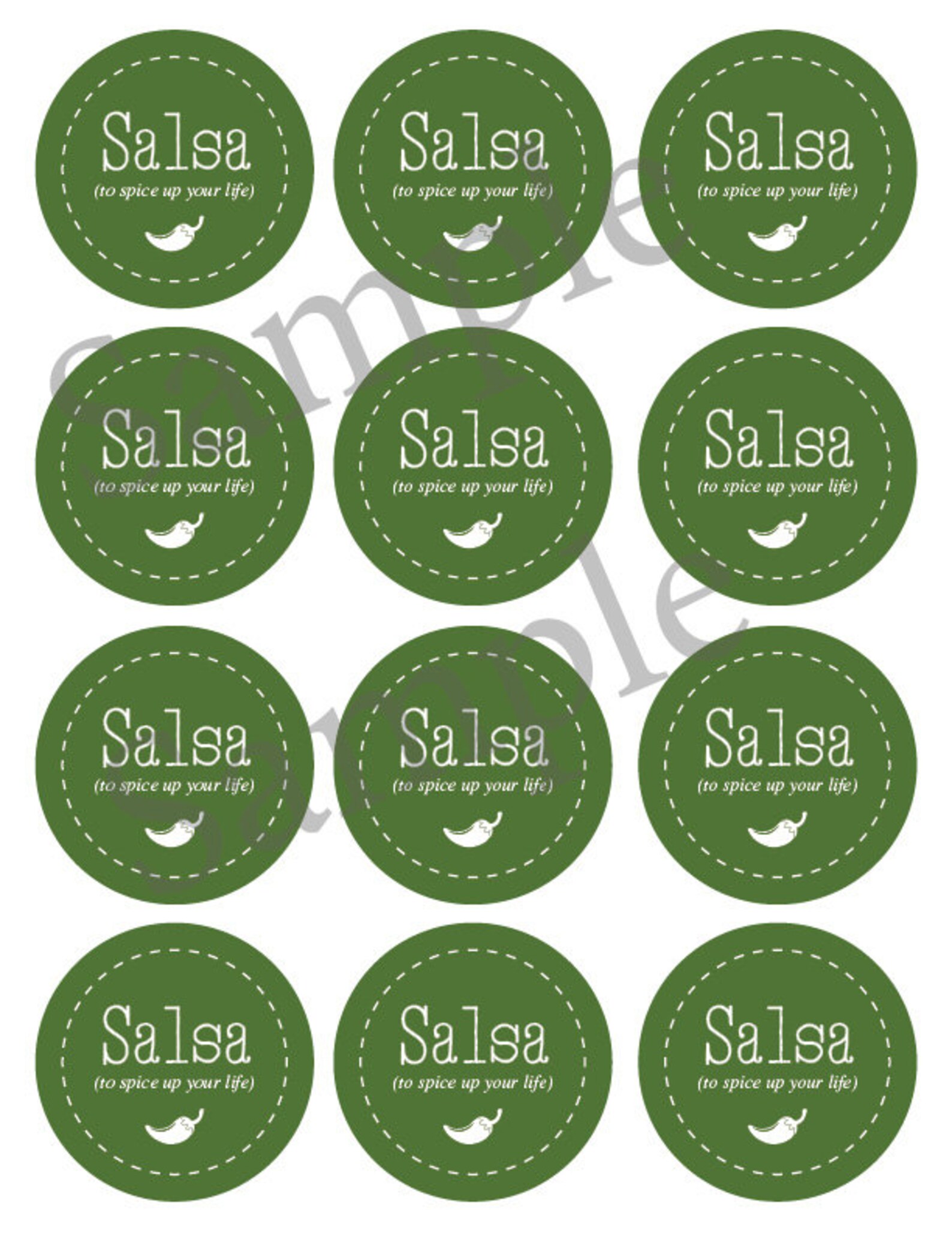 Printable Salsa Canning Jar Label Mason Jar Label for Salsa 2.5 Inch ...