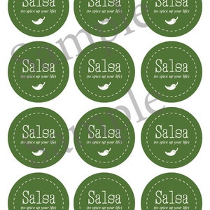Printable Salsa Canning Jar Label | Mason Jar Label for Salsa- 2.5 Inch ...