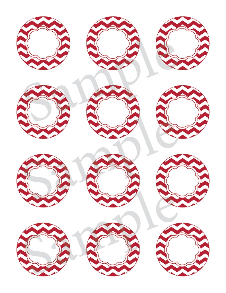Printable Editable Red Chevron Mason Jar Label | Customizable Gift Tag ...