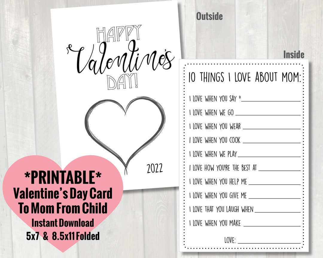 Valentine's Day Card for Mom Printable Valentine's - Etsy