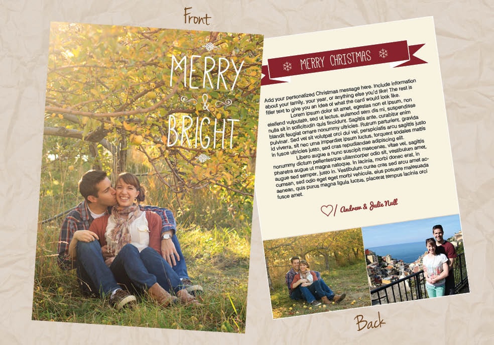 Photo Christmas Card With Letter Printable Holiday Card Christmas Card ...