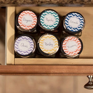 Printable PDF Chevron Spice Labels for Lids or Spice Jars | 1.5 Inch ...