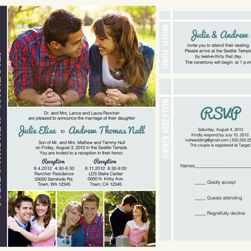 Lds Wedding Invite - Etsy
