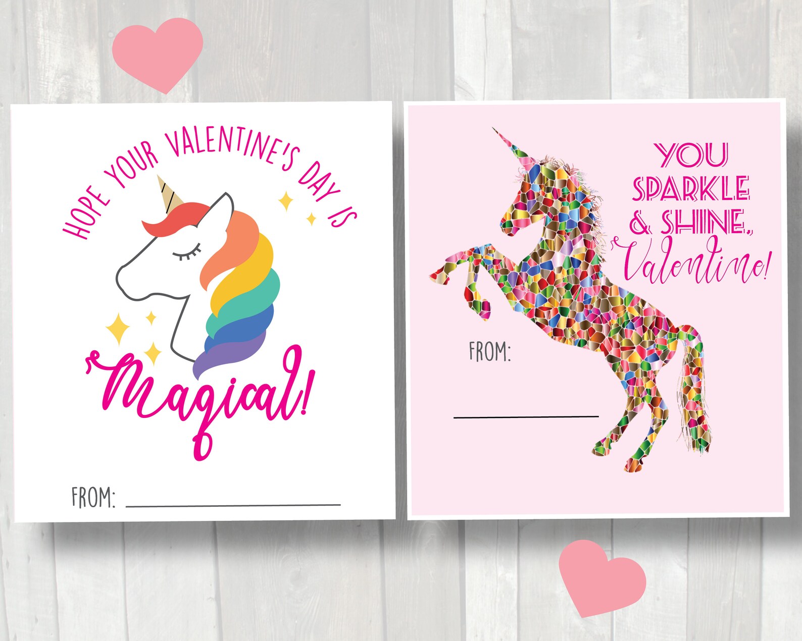 Printable Unicorn Valentines Unicorn Valentine's Day | Etsy
