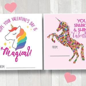 Printable Unicorn Valentines | Unicorn Valentine's Day Cards | Unicorn ...