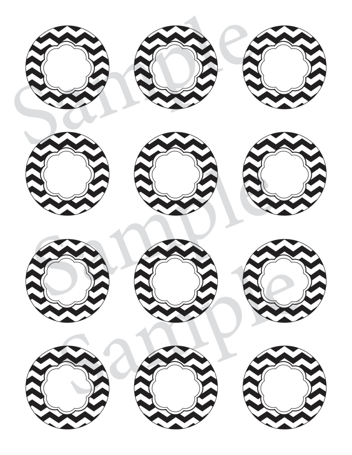 Printable Editable Chevron Label Black Chevron Mason Jar - Etsy