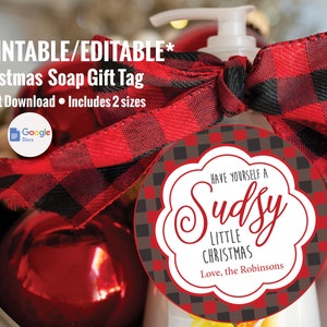 Printable / Editable Christmas Soap Gift Tag | Teacher Christmas Gift ...