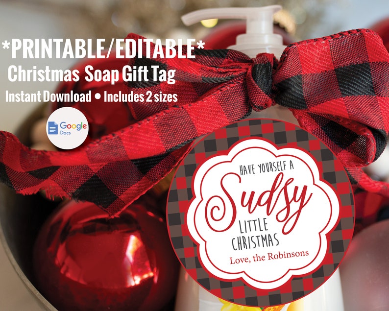 Printable / Editable Christmas Soap Gift Tag Teacher - Etsy