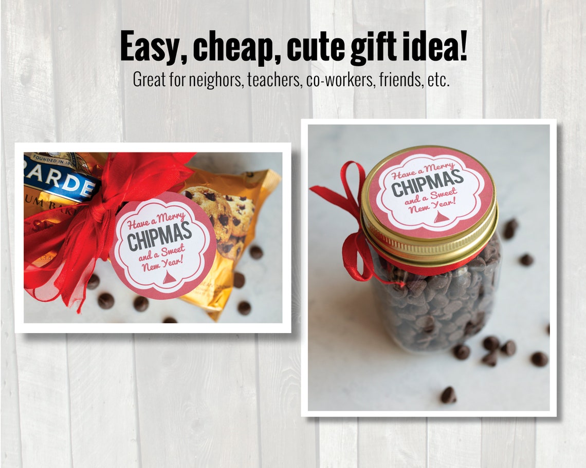 Printable Chocolate Chip Christmas Gift Tag | Teacher Gift Tag | Merry ...