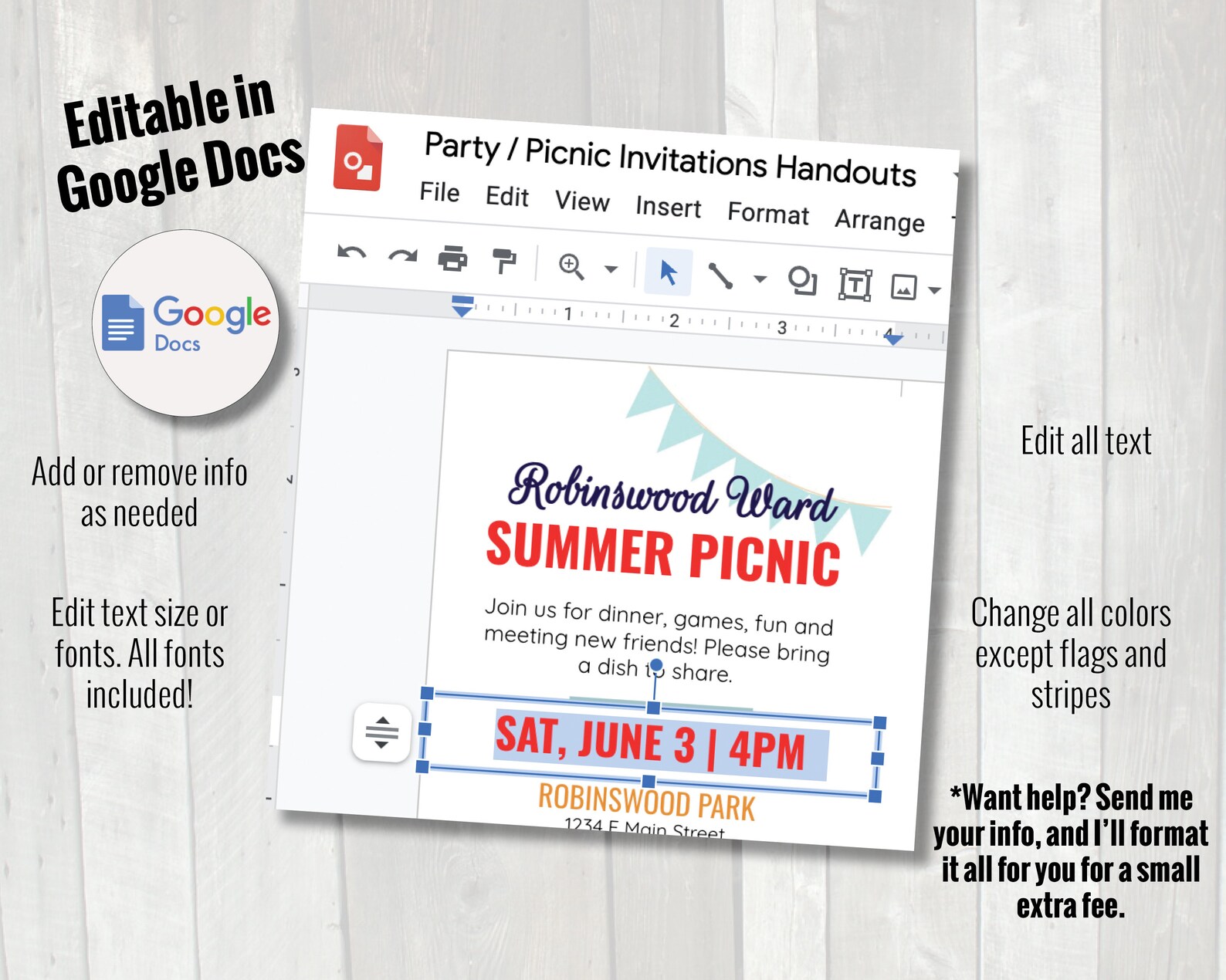 Party Invitation Flyers Printable Editable Ward Party - Etsy