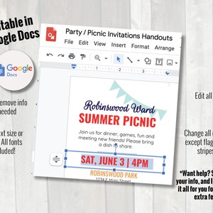 Party Invitation Flyers - Printable, Editable | Ward Party Handouts ...