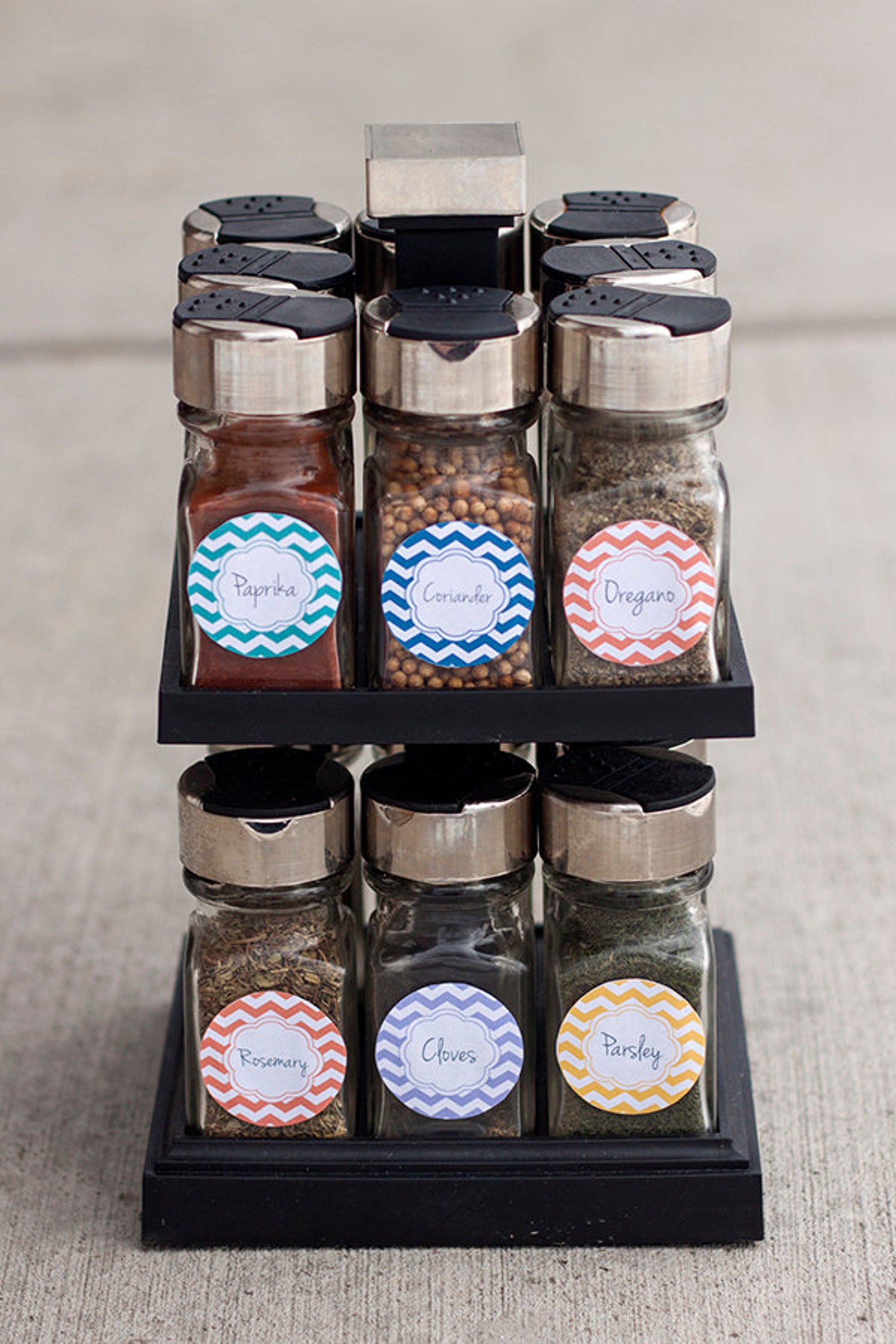 Printable PDF Chevron Spice Labels for Lids or Spice Jars - Etsy