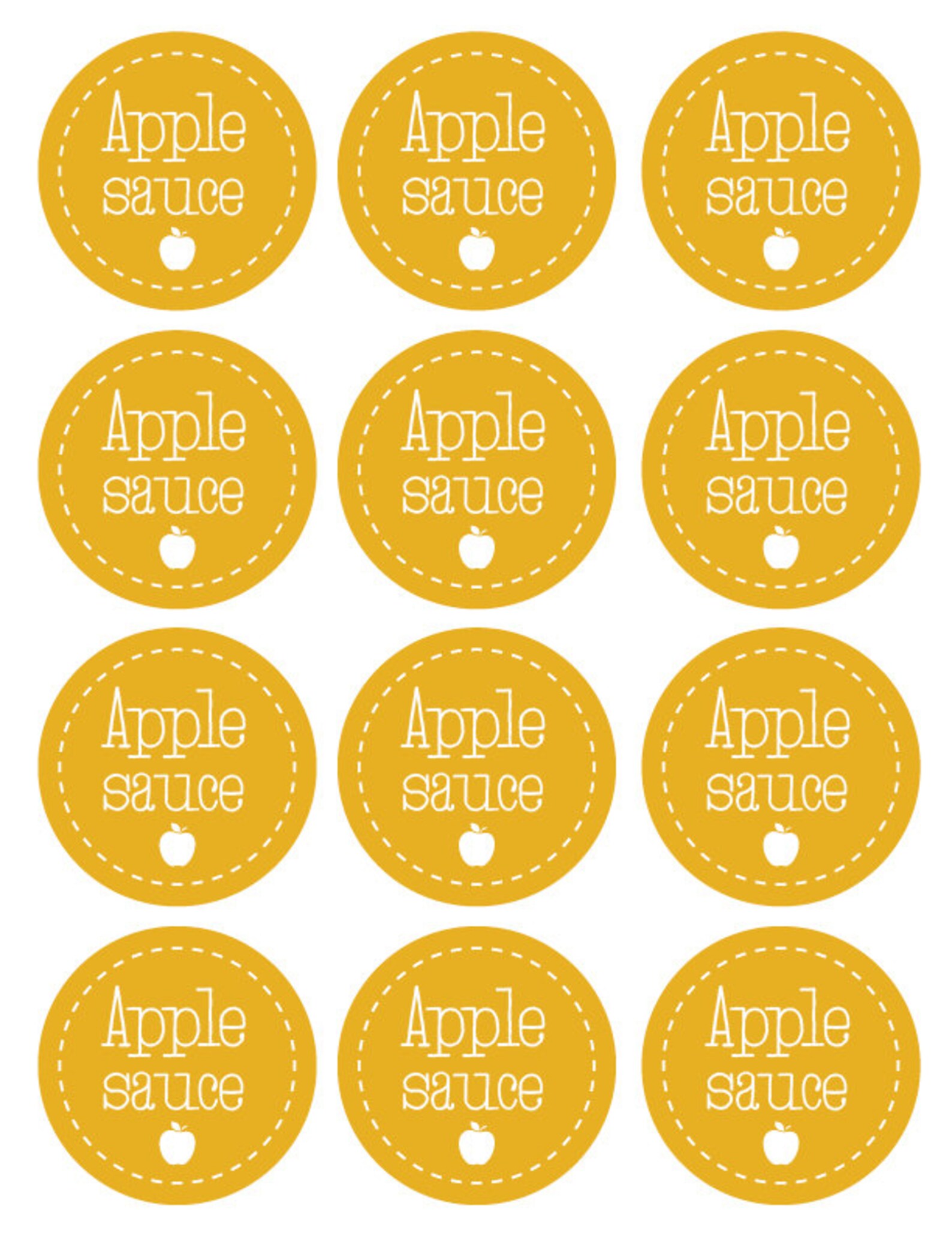 Apple sauce mason jar label fits standard wide mouthed jar | Etsy