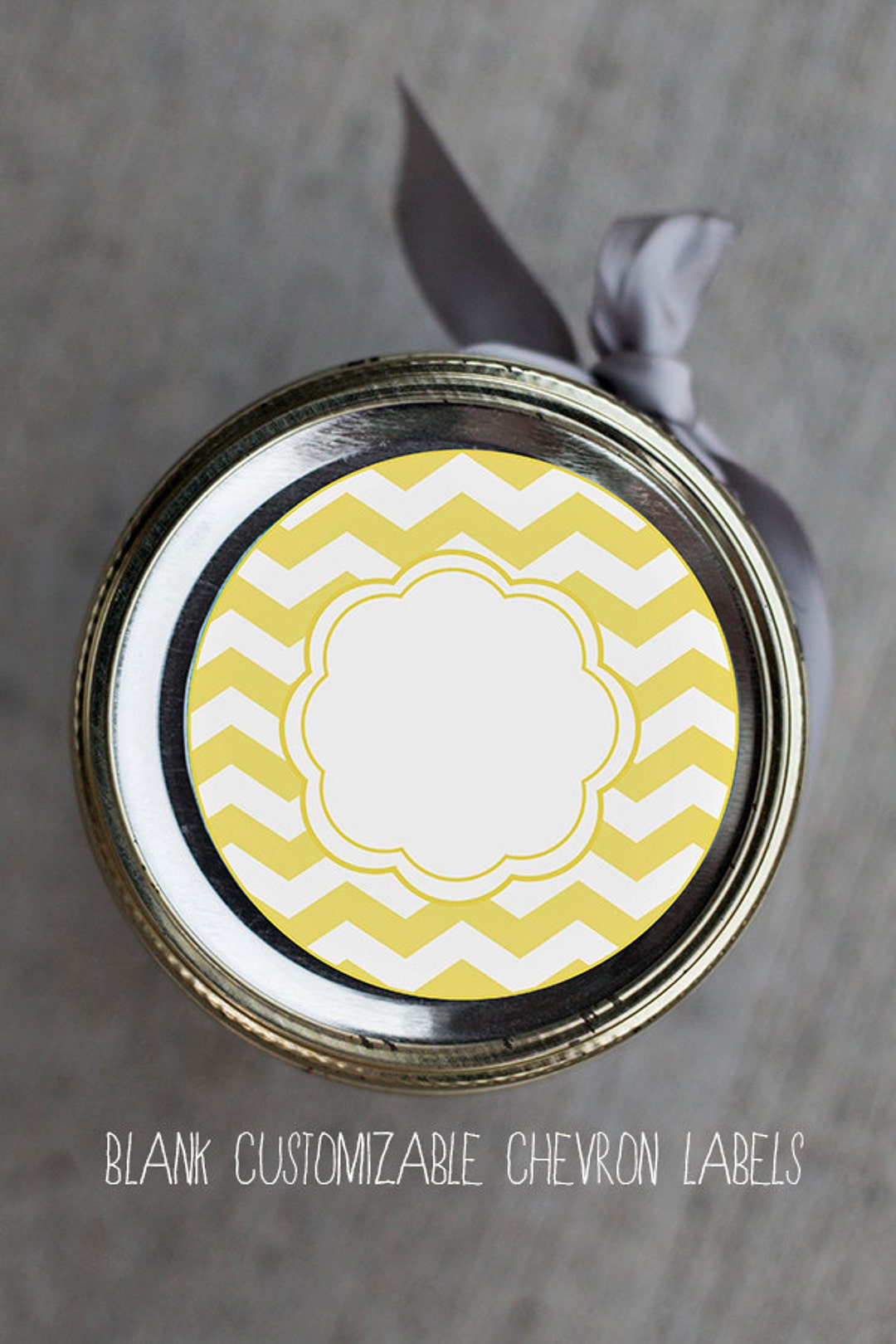 Printable Editable Chevron Label | Customizable Yellow Chevron Mason ...