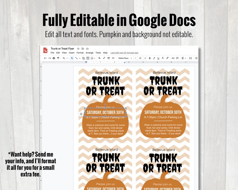 Trunk or Treat Flyer and Poster Editable Instant Download - Etsy