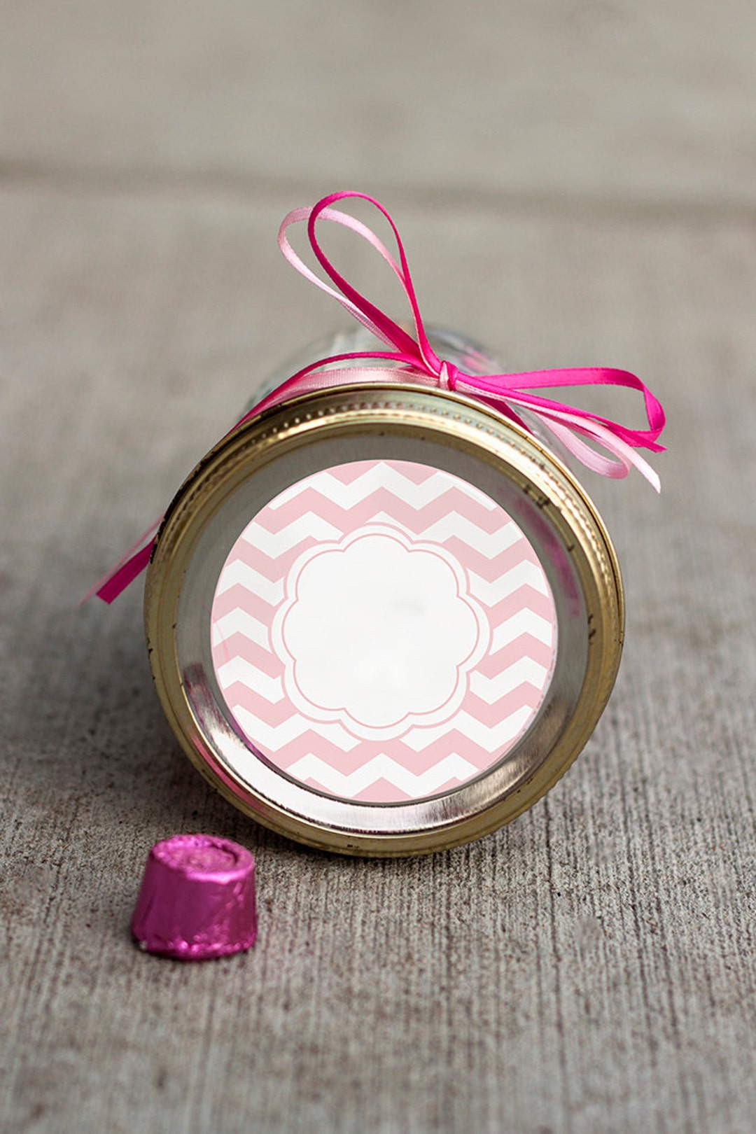 Printable Editable Chevron Label | Pink Chevron Mason Jar Label ...
