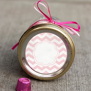 Printable Editable Chevron Label | Pink Chevron Mason Jar Label ...