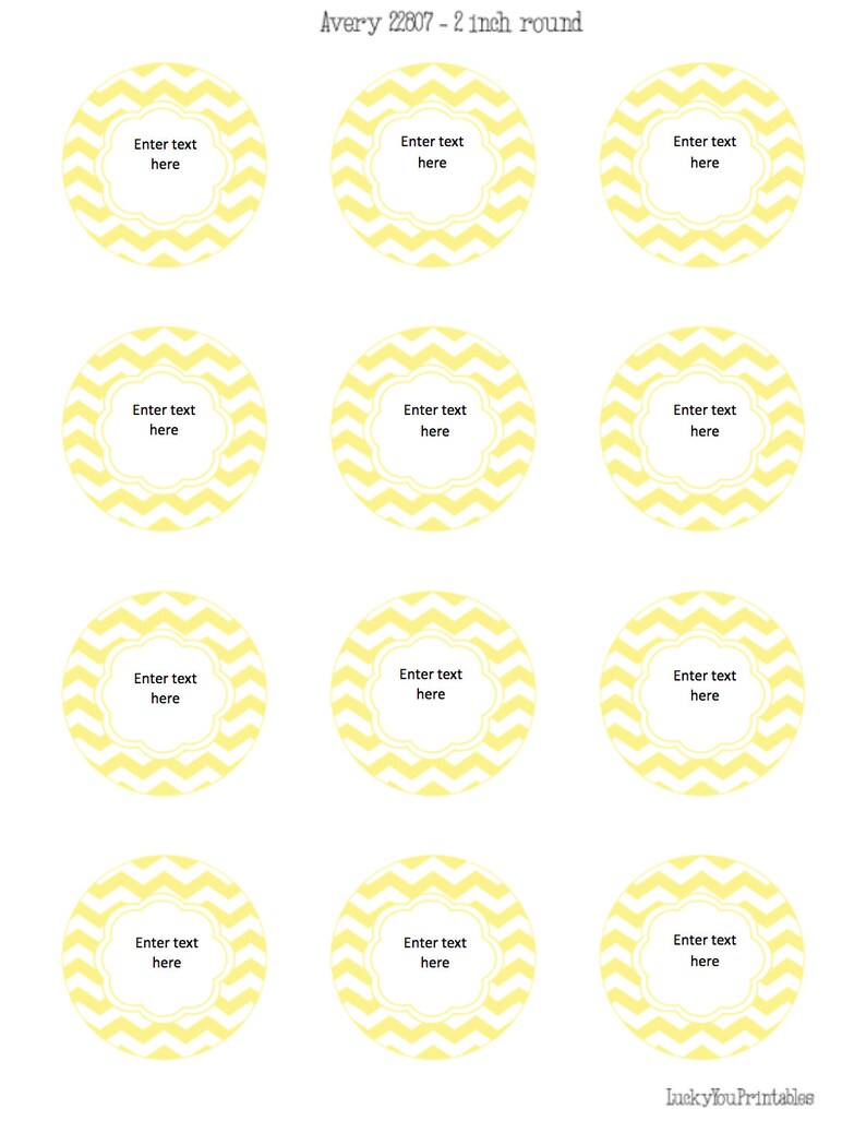Printable Editable Chevron Label | Customizable Yellow Chevron Mason ...
