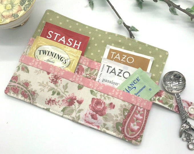 Tea Wallet for On-the-go Tea Lovers - Tea Party Design Rose - Etsy