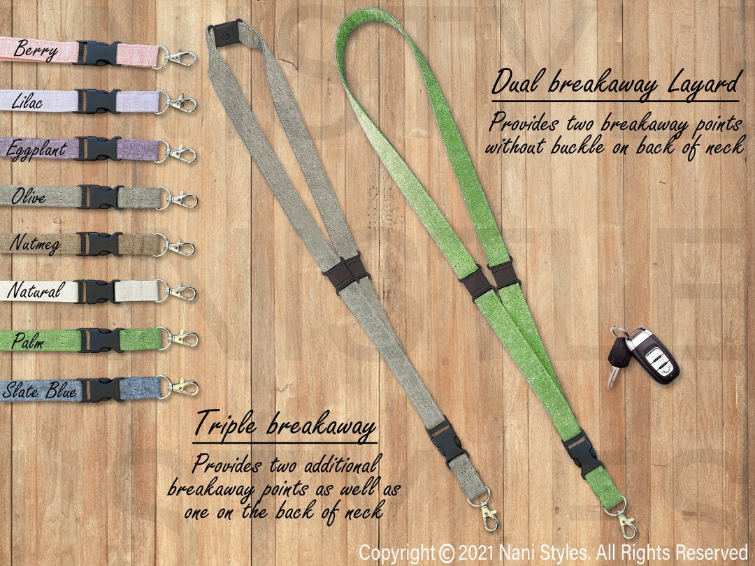 Linen Cotton Break Away Safety Lanyard With Removable Clip Buckle - Etsy