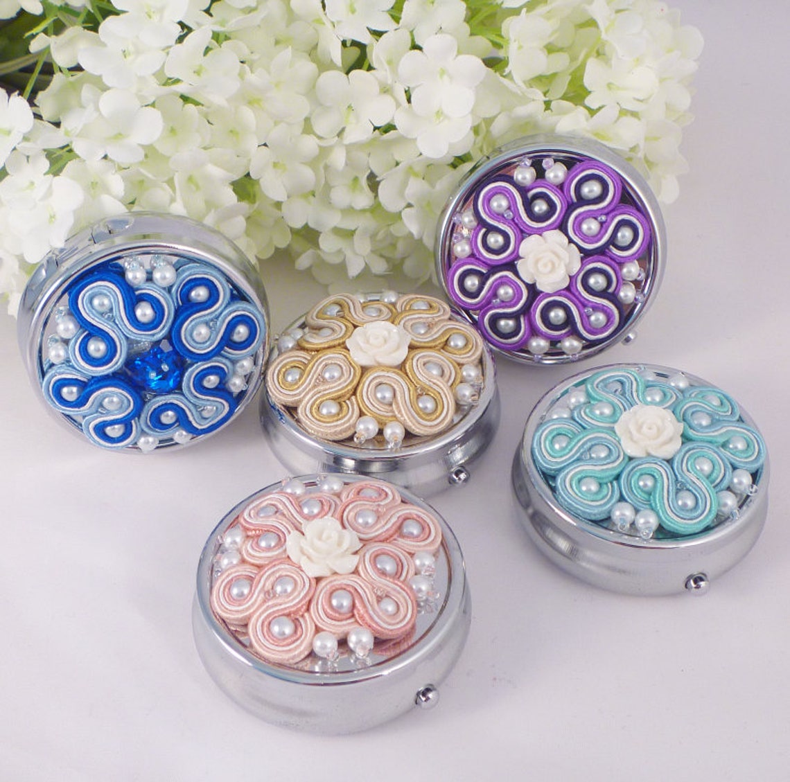 Soutache Accessory. Pill Pot. Tablet Storage. Decorative - Etsy UK