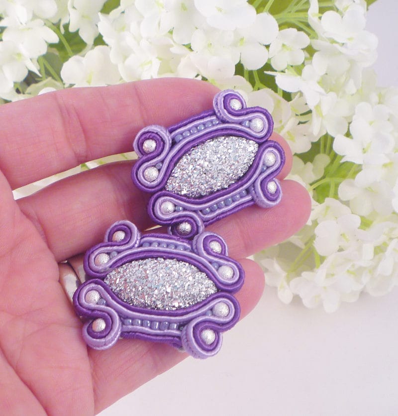 Soutache Shoe Clips. Removable Shoe Clips. Purple Shoe Jewellery ...