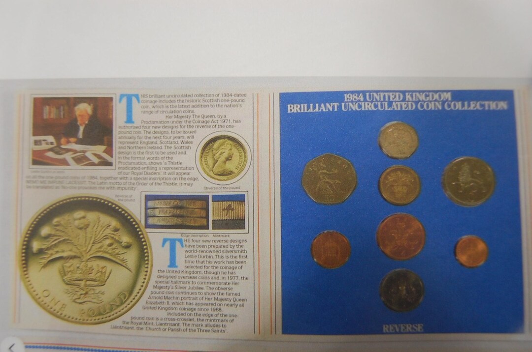 1984 Great Britain------queen Elizabeth Issue Complete 8 Coin Set -all ...