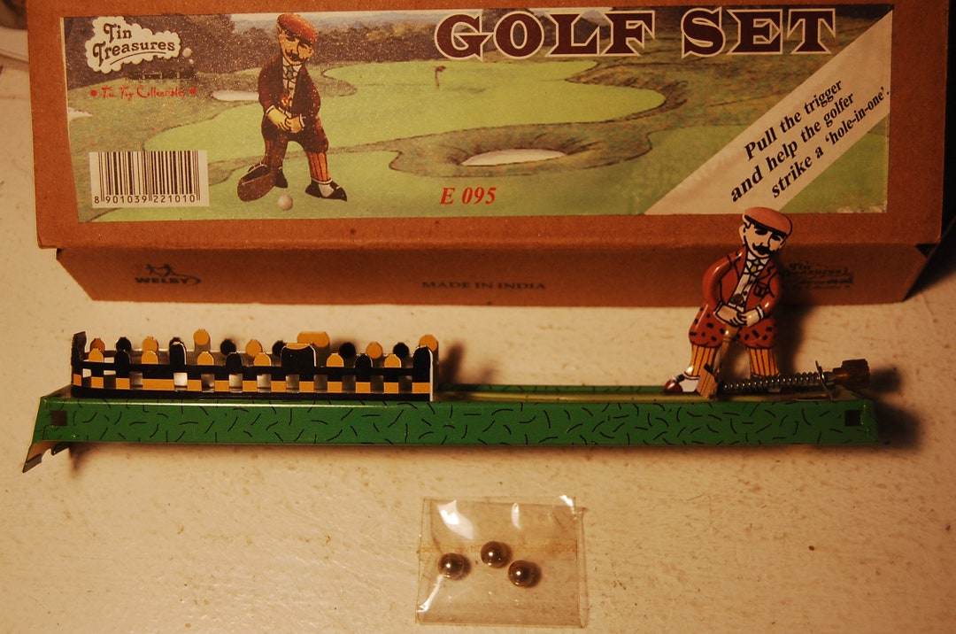 Tin Toy Golf Set----see Pic--in Original Kraft Box-- - Etsy
