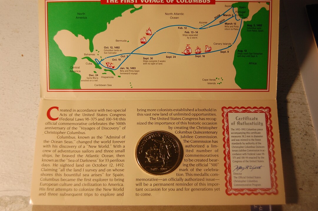 Christhopher Columbus Bronze Coin---1992 American Quincentennial ...