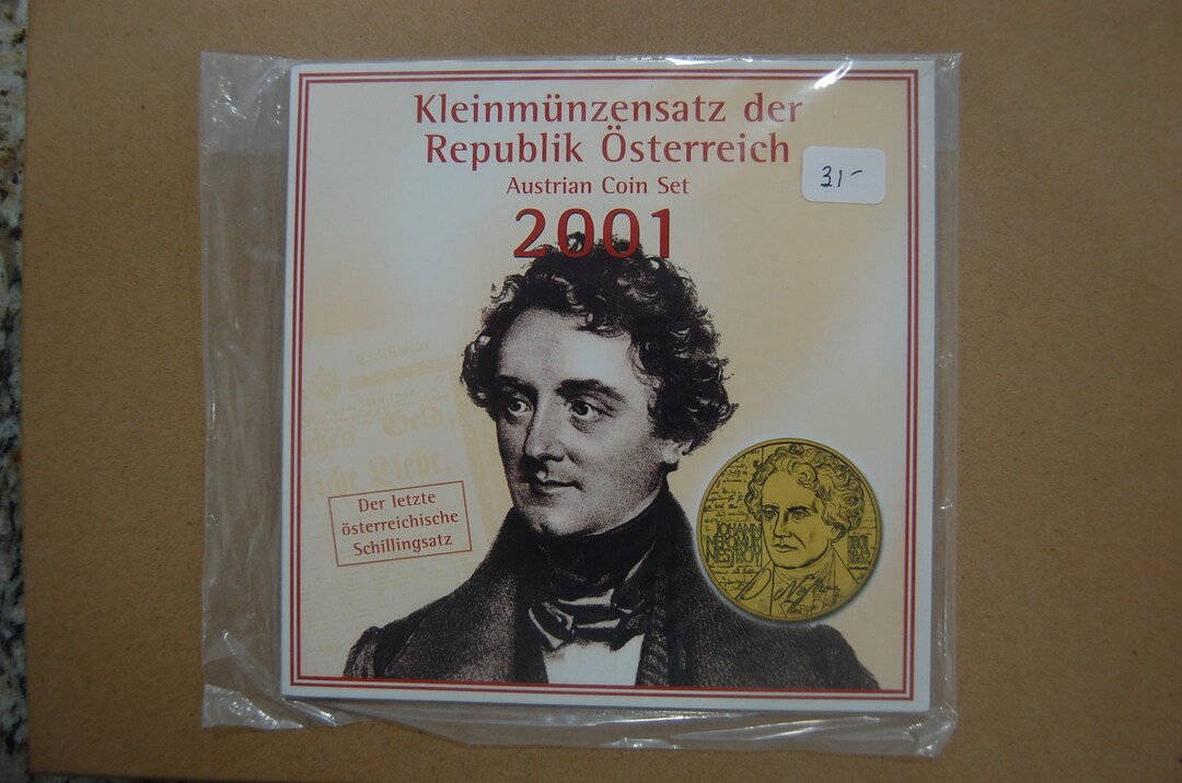 AUSTRIA ---2001 Euro Coin Set--6 Coins--bu--in Original Mint Pkg-- See ...
