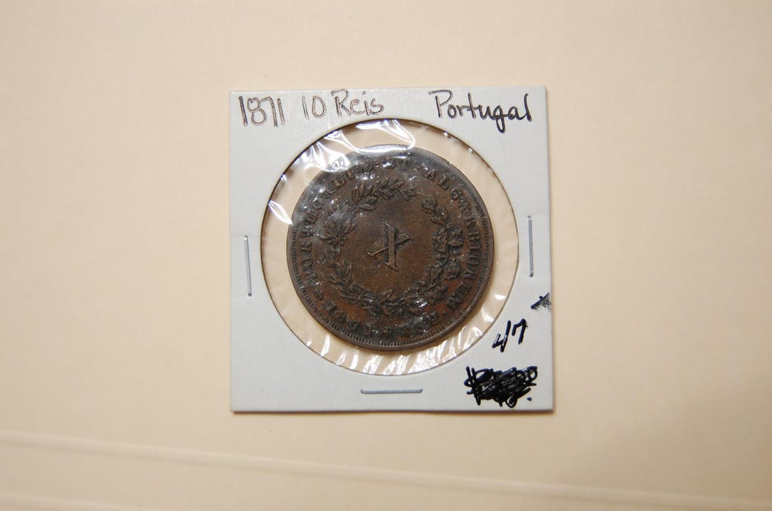 PORTUGAL- 1871---10 Reis Copper Coin --high Relief--- Circulated ...