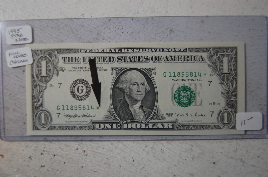 1995 -one Dollar Federal Reserve STAR Note -D.C. Printed for Chicago ...