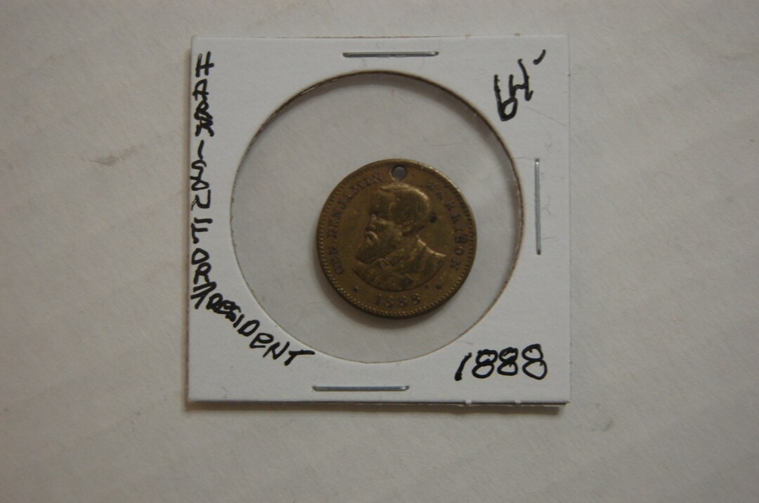 Harrison for President--1888 Brass Token--republican Candidate for ...