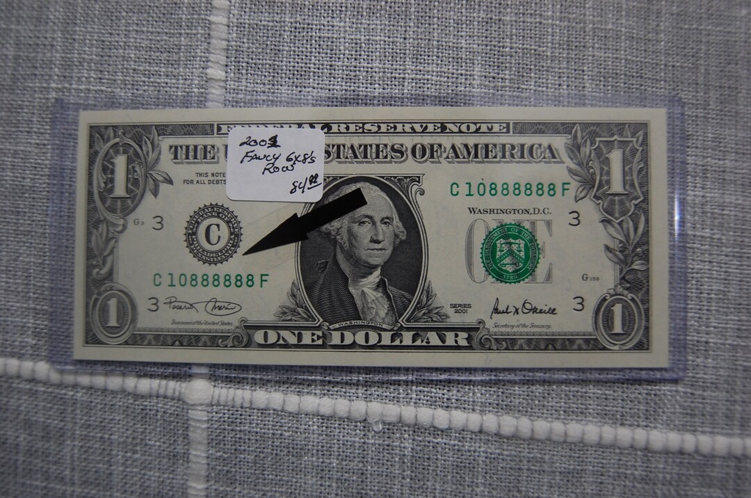 2001one Dollar Frn-fancy Serial Six Consecutive 8'scrisp/uncirculated ...