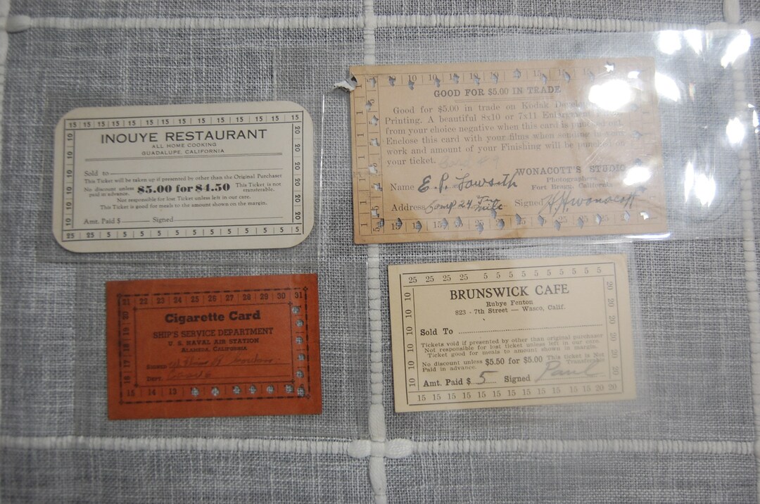 Vintage Punch Card Advertising Scripcalifornia1918/1940 Era like New - Etsy