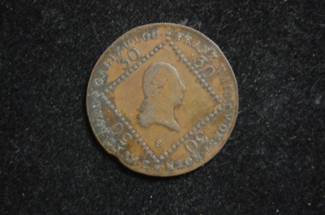 Austria- 1807- --30 Kreuzer Copper Coin--fine--franz Kaiser Von ...