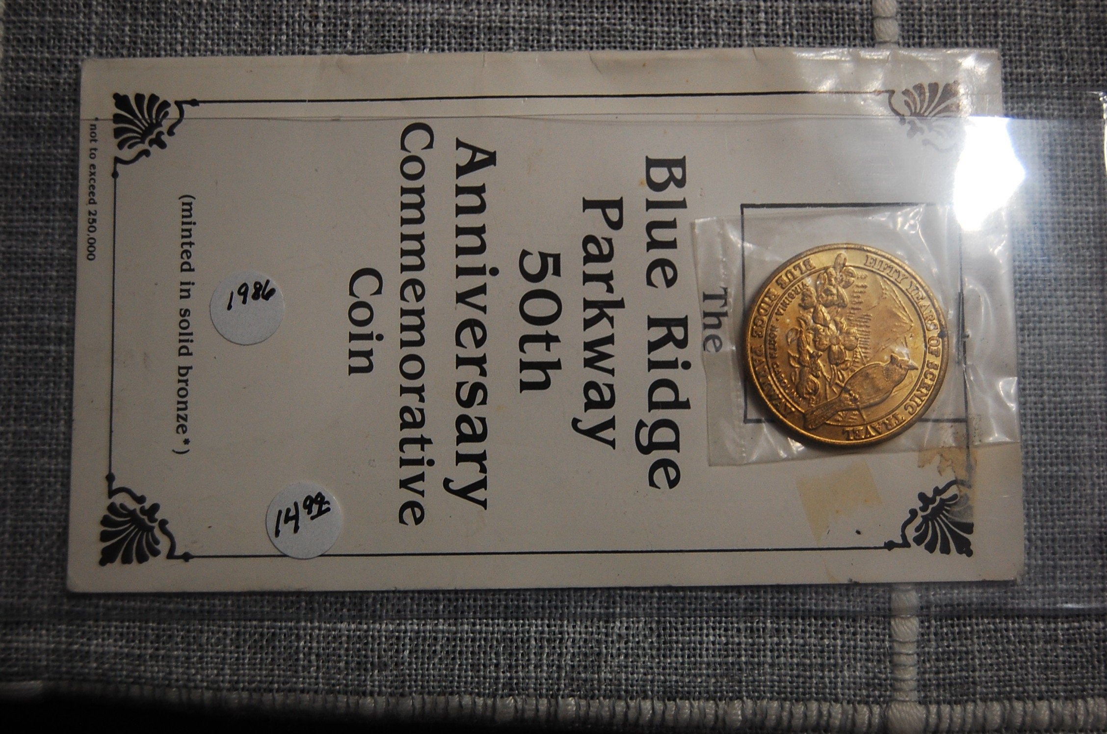 Blue Ridge Parkway198650th Anniversary Commemorative Coin With Folder ...