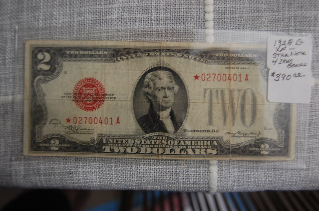 TWO Dollar- STAR Note-- 1928 D Circulated--four Zero Serial Number--a ...