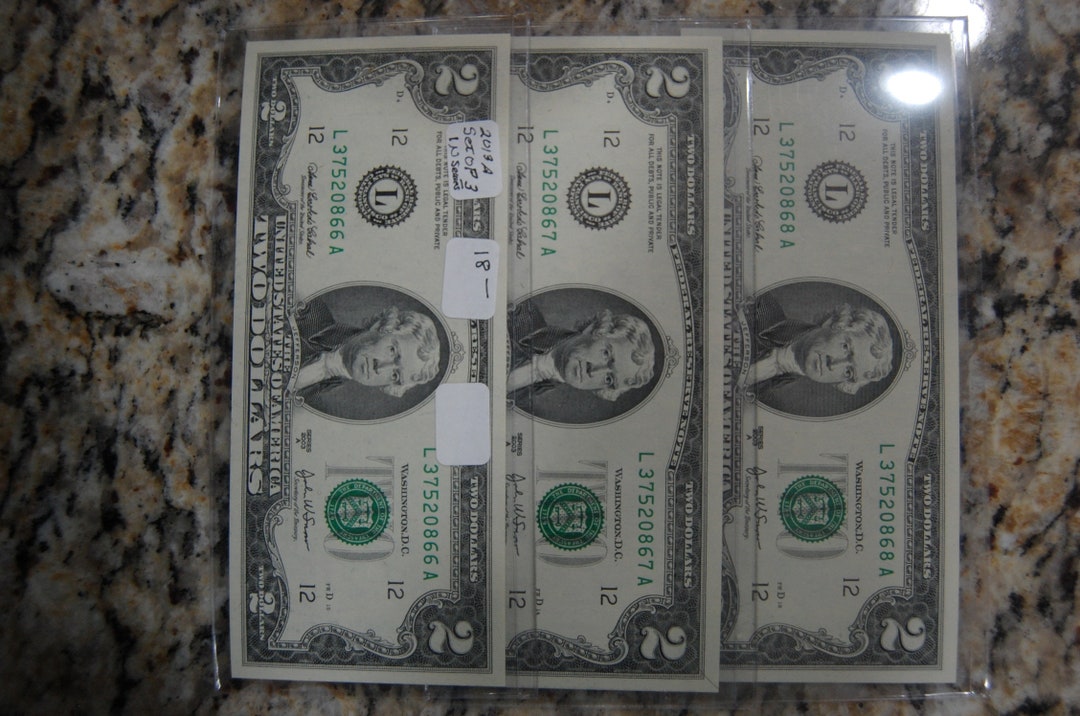 2003 A Two Dollar Note U S Note Printed for San Franciscogreen ...